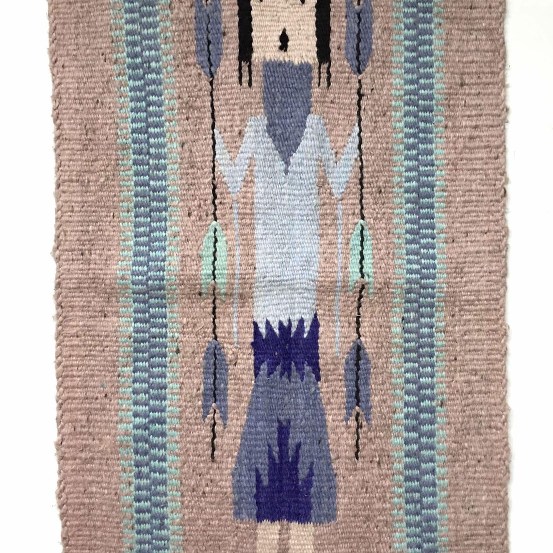 Navajo Yei Hand Woven Wool Tapestry Native American Folk Art Wall ...
