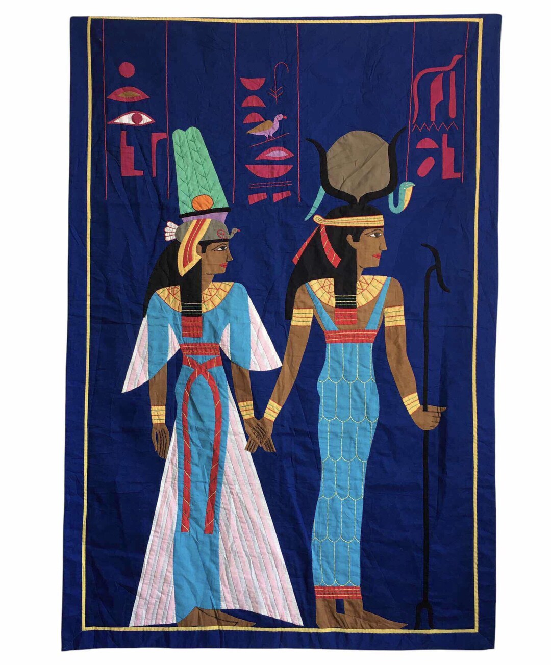 Vintage Handmade Egyptian Khayamiya Embroidered Textile Art / Patchwork ...