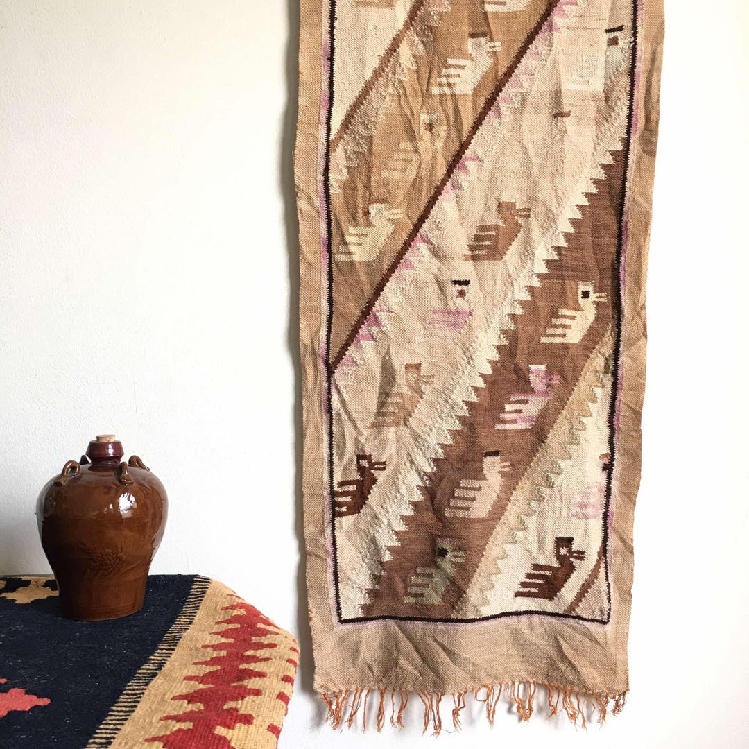 Vintage Peruvian Handwoven Wool Tapestry Wall Hanging Rug Folk Art - Etsy