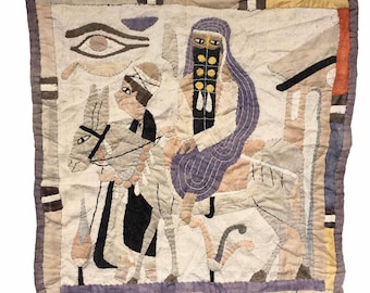 Vintage Handmade Egyptian Khayamiya Embroidered Textile Art / Patchwork ...