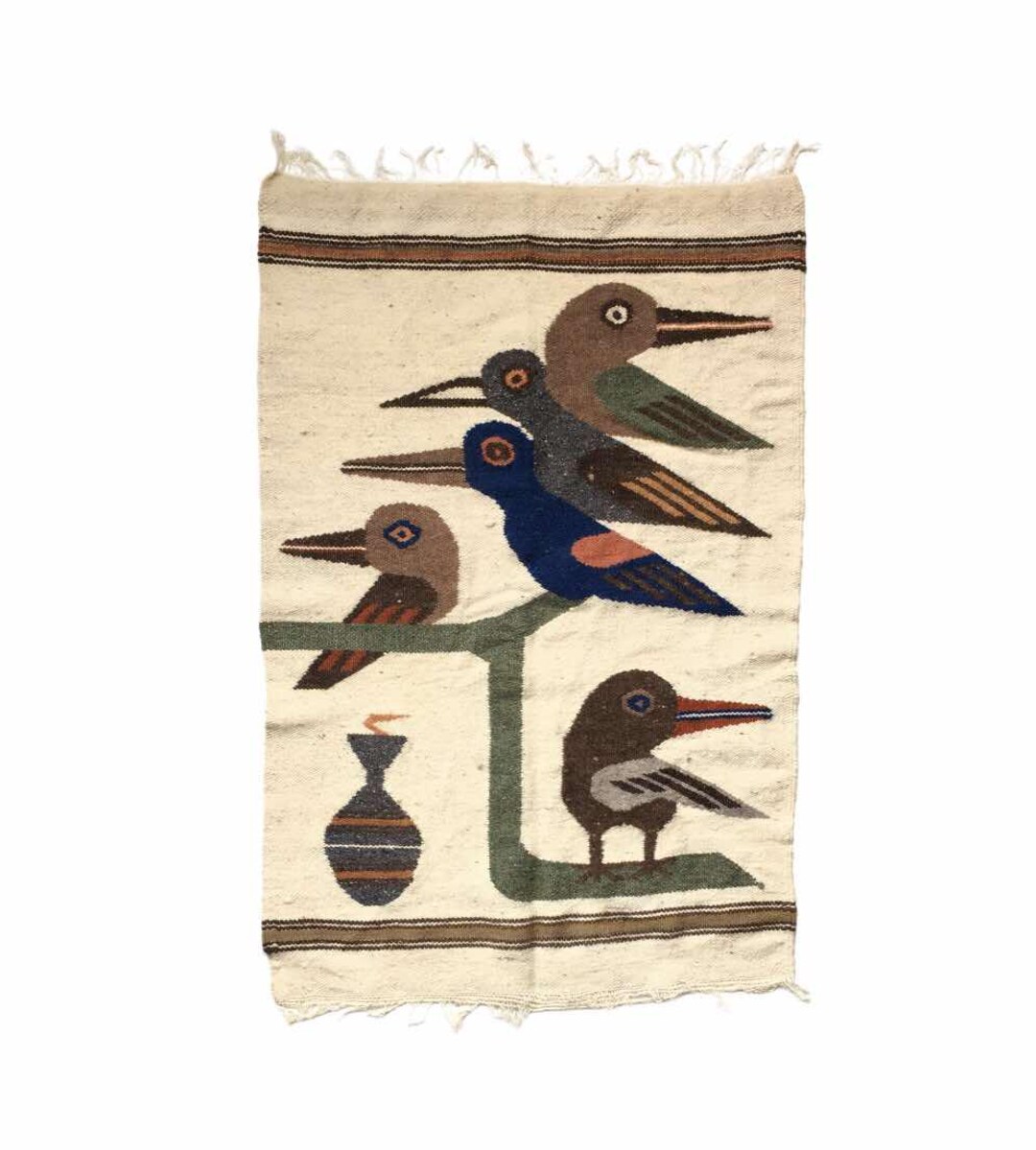 Vintage Ecuador Handwoven Wool Tapestry Wall Hanging Rug Folk Art - Etsy