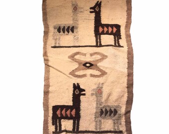 Vintage Peruvian Handwoven Wool Tapestry Wall Hanging Rug Folk Art - Etsy