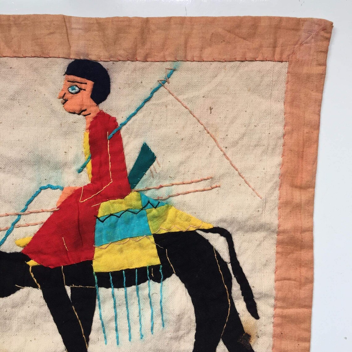 Vintage Handmade Egyptian Khayamiya Embroidered Textile Art / Patchwork ...