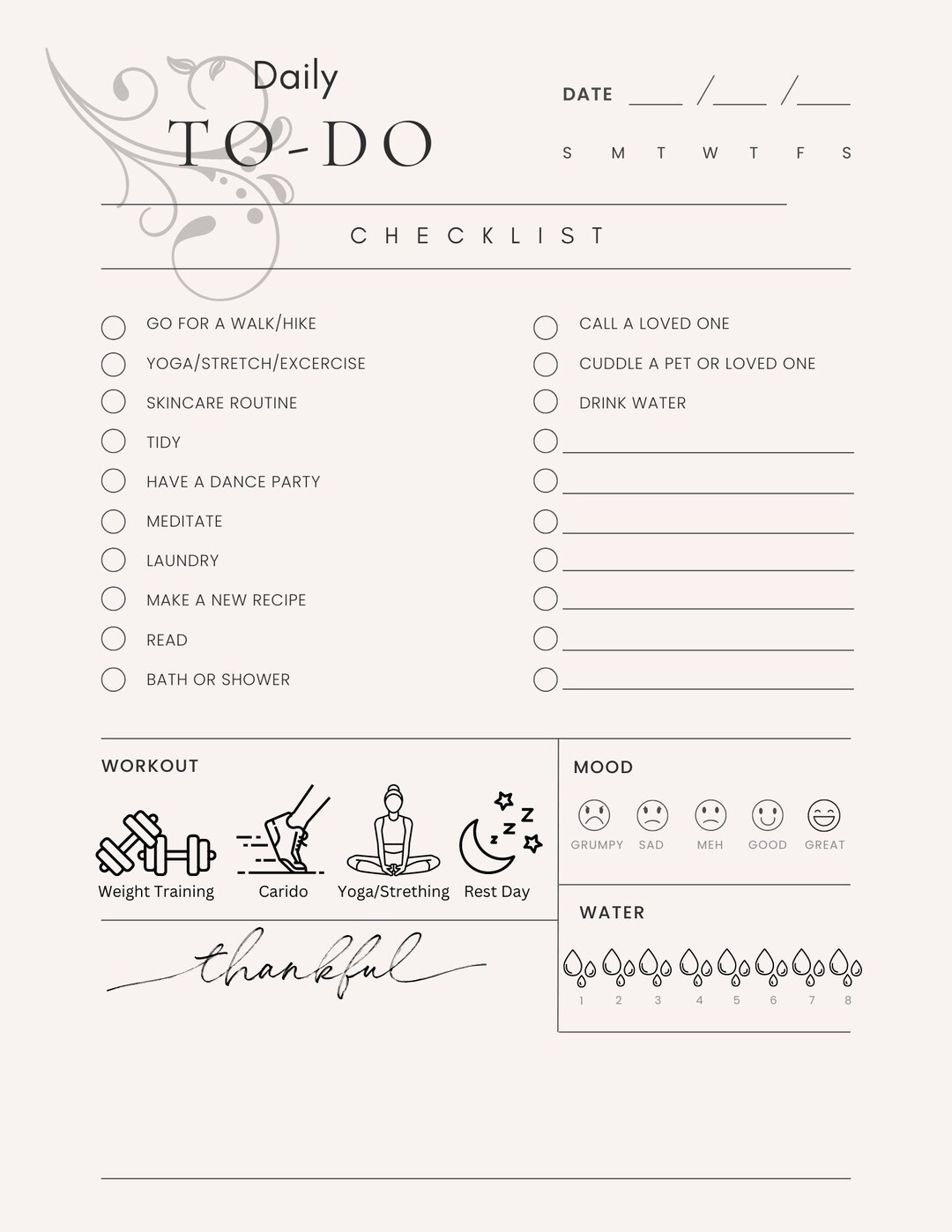 To-do Checklist, Daily Life Tracker, Health Tracker - Etsy