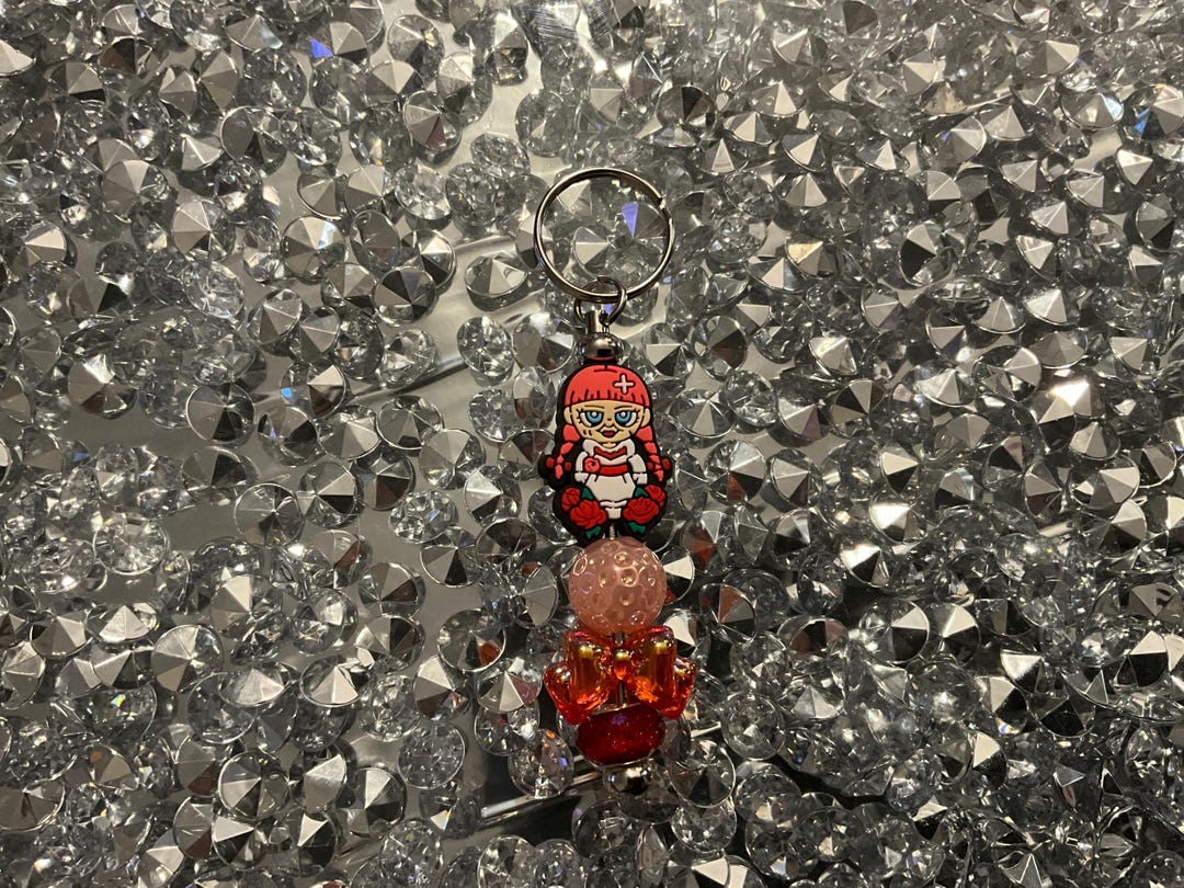 Annabel Halloween Horror Stanless Steel Beaded Bar Key Chain. - Etsy