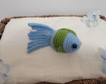 Tropical Fish Plush Toy, Blue-green Toy Stuffed Fish, Handmade ...