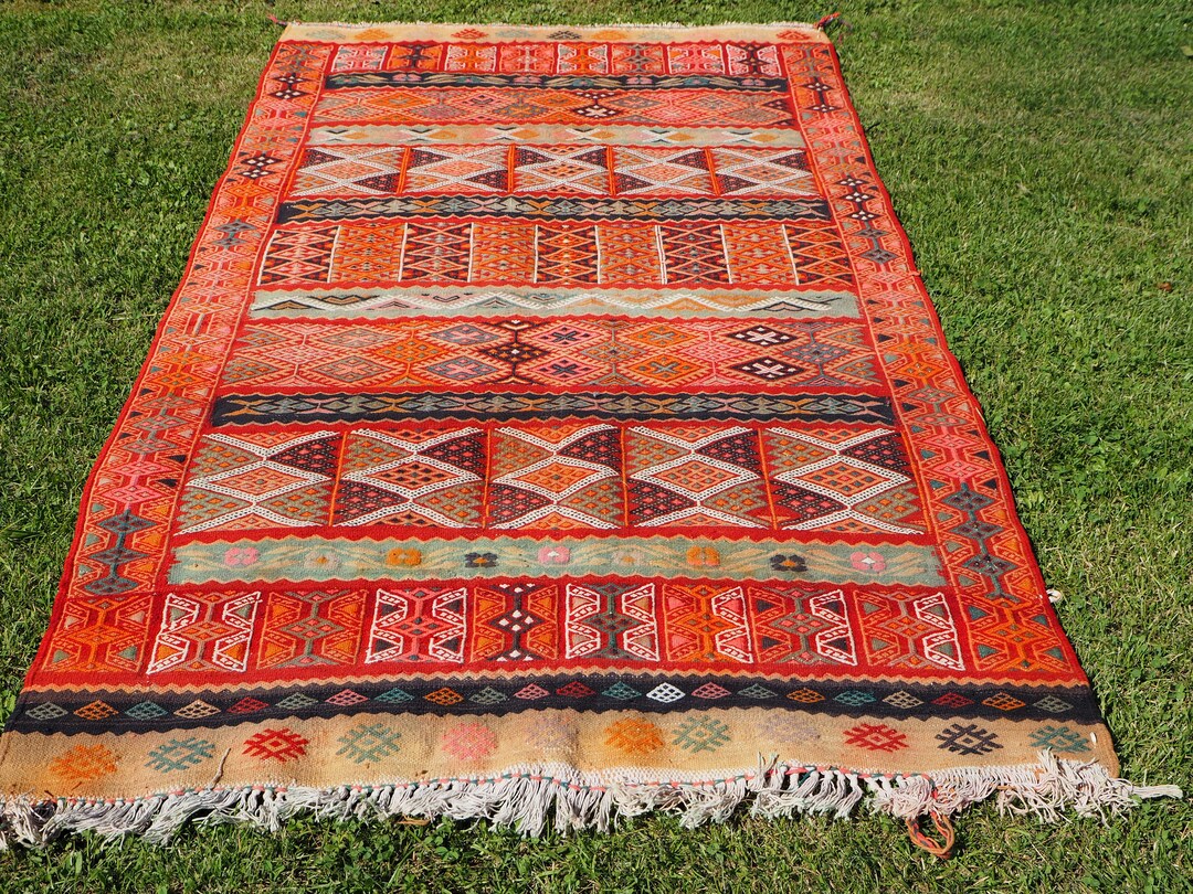 Vintage Algerian Berber Rug, Colorful Rug , Kilim Rug Style, - Etsy
