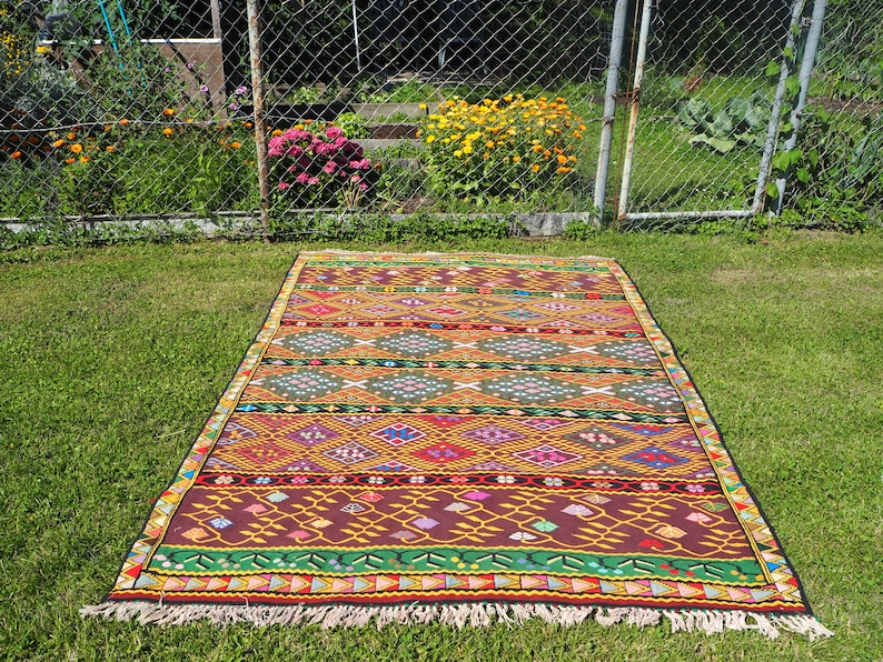Rare Algerian Berber Rug, Colorful Rug , Kilim Rug Style, - Etsy