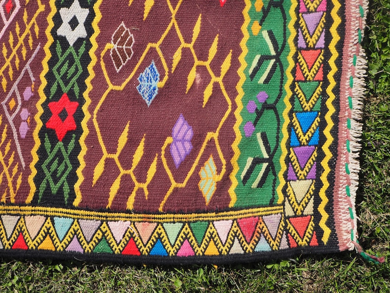 Rare Algerian Berber Rug, Colorful Rug , Kilim Rug Style, - Etsy