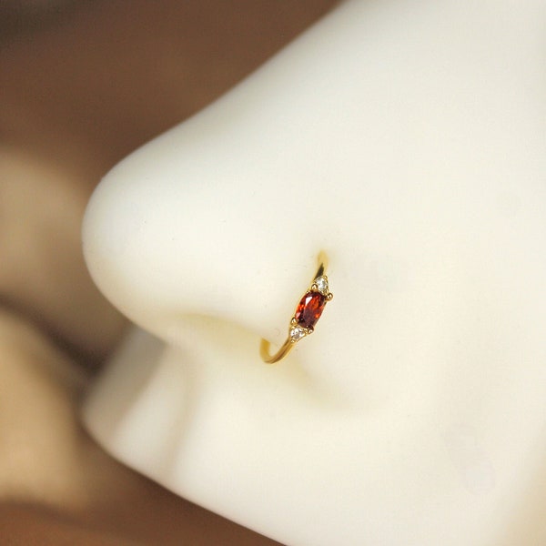Stone Nose Ring - Etsy