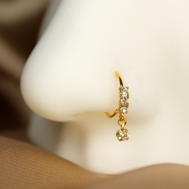 Gold Nose Jewelry Dangly - Etsy