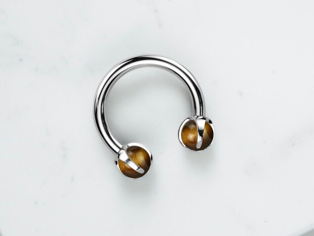 Implant Grade Titanium Internally Threaded Horseshoe Septum Ring – 16G ...