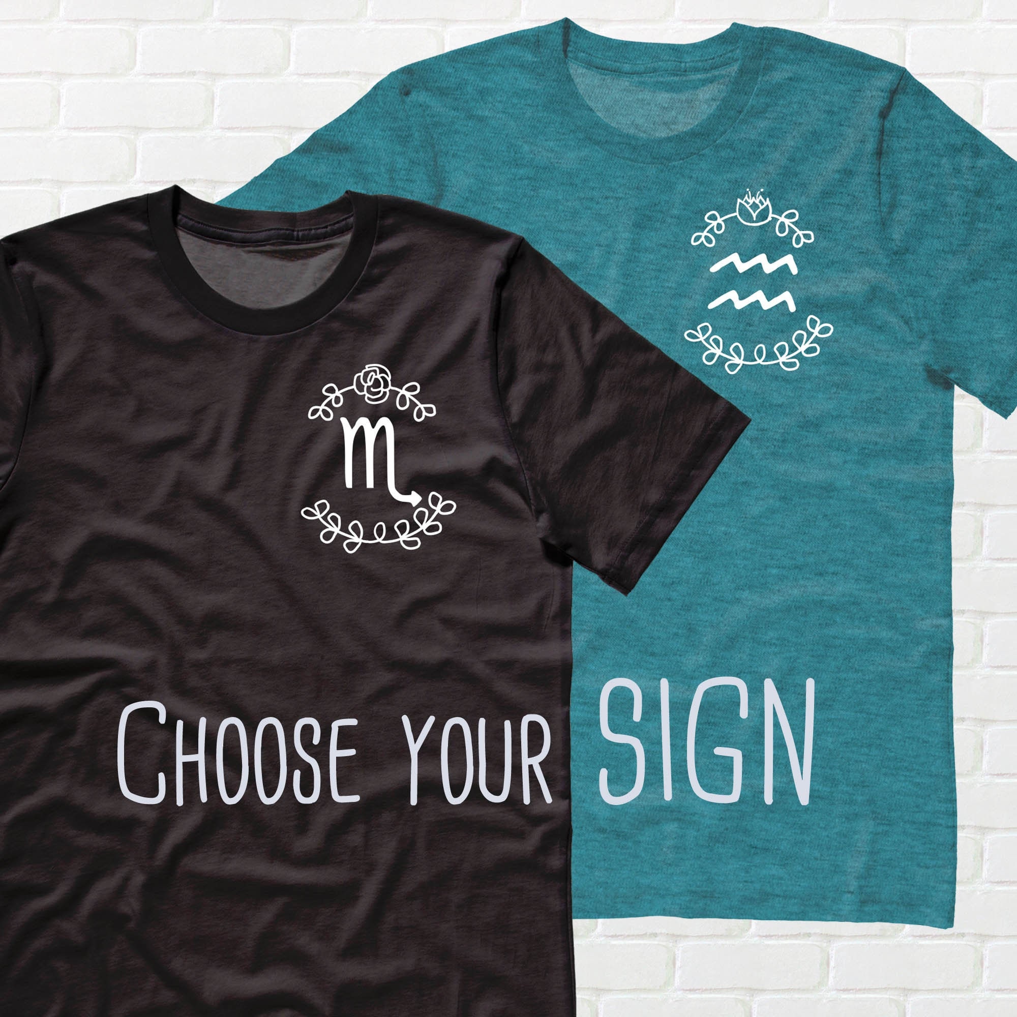Zodiac Sign T Shirt Choose Your Sign Minimalist Astrology Etsy