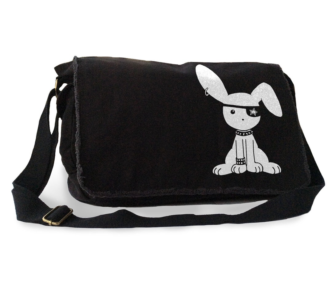 White Rabbit Messenger Bag Goth Bunny Laptop Bag Kawaii - Etsy