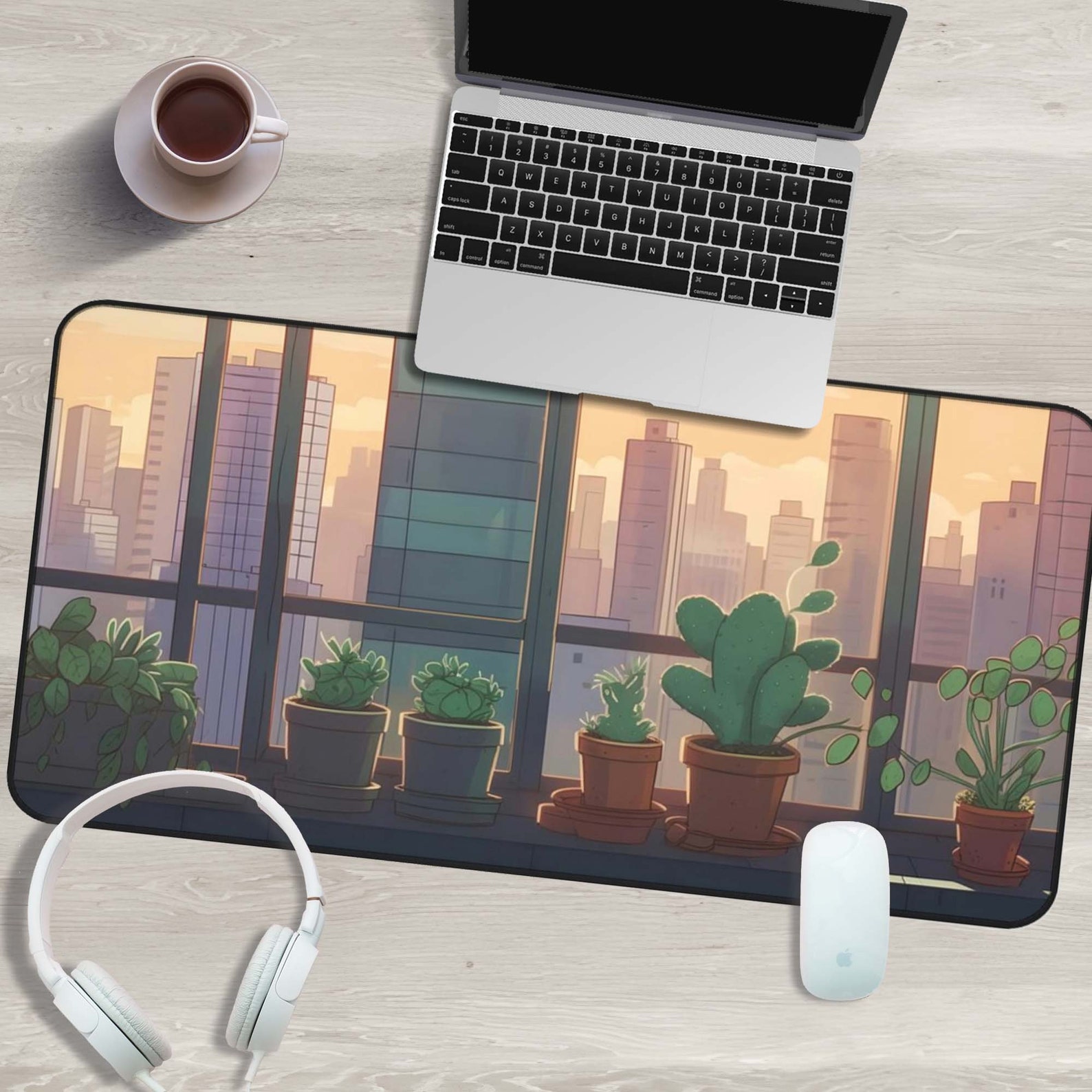 Window Succulents Desk Mat Anime Lofi Aesthetic Cottagecore - Etsy