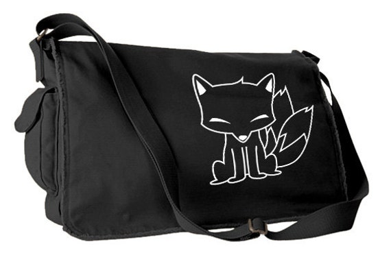 Fox Messenger Bag Kitsune school bag cute anime shrine fox | Etsy