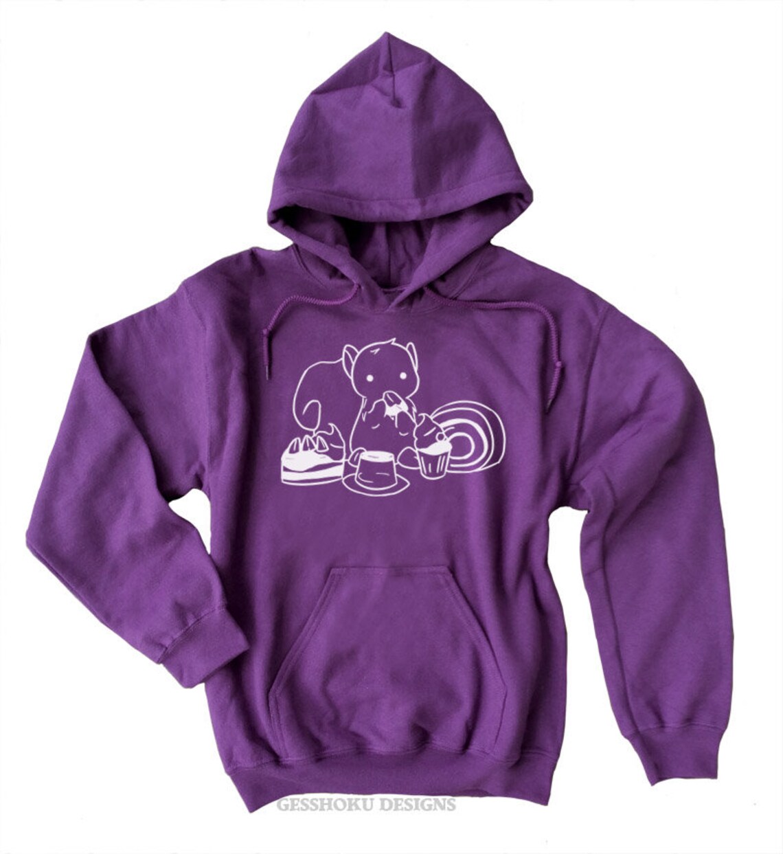 Kawaii Squirrel Hoodie Cute Squirrel With Cake Sweatshirt | Etsy