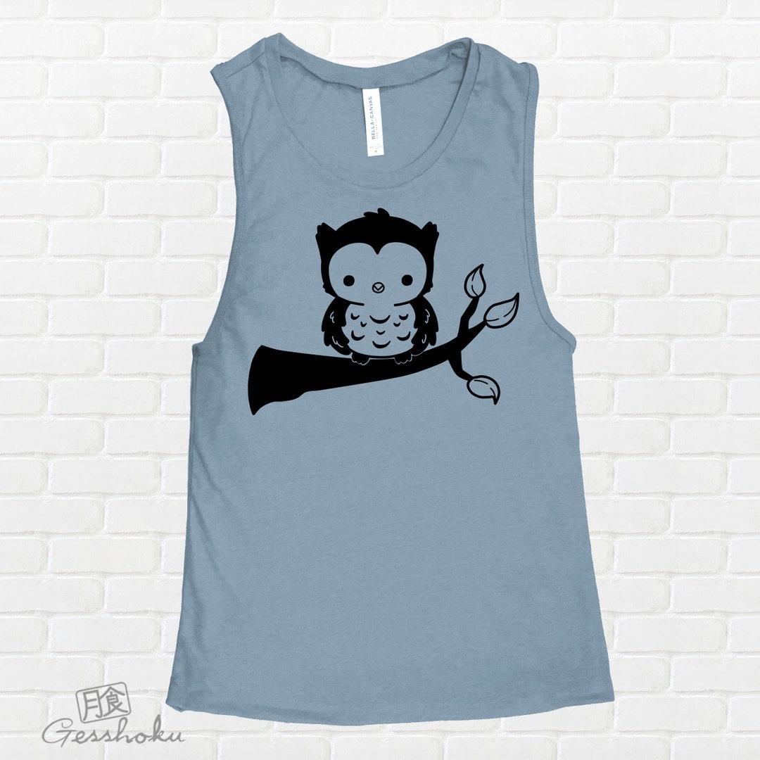Cute Owl Tank Top Kawaii Bird Sleeveless Shirt Nature Cottagecore ...