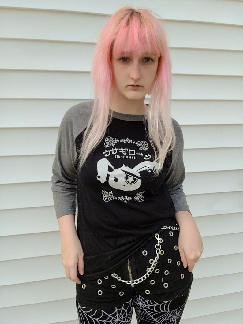 White Rabbit Shirt Visual Kei Punk Goth Bunny Shirt Yami - Etsy