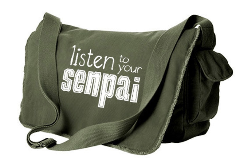 Senpai Anime Messenger Bag listen to your senpai japanese | Etsy