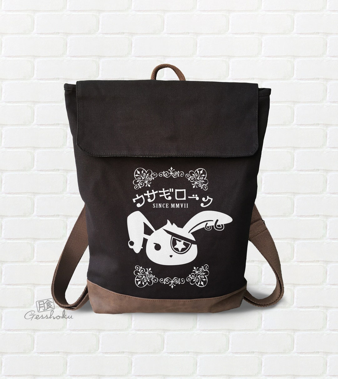 Goth Backpack Gothic Punk Rocker Bunny Rucksack Dark Kawaii Vegan Goth ...
