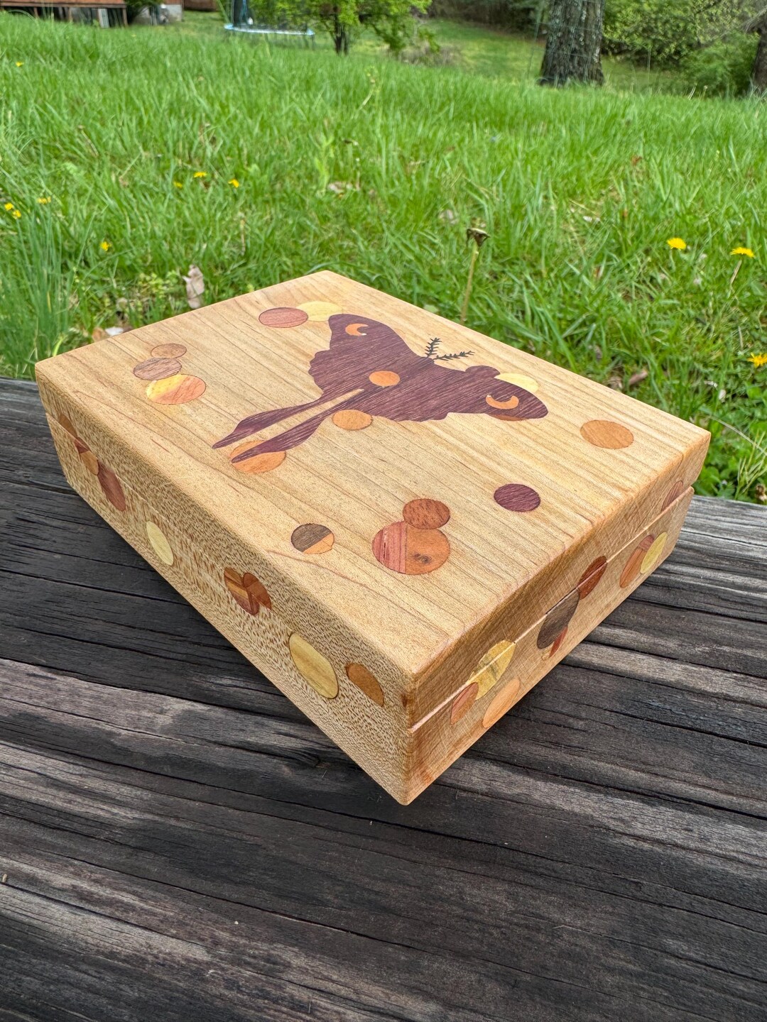 Ritual Cleansing Polka Dot Luna Moth and Moons Box, Storage, Sage ...