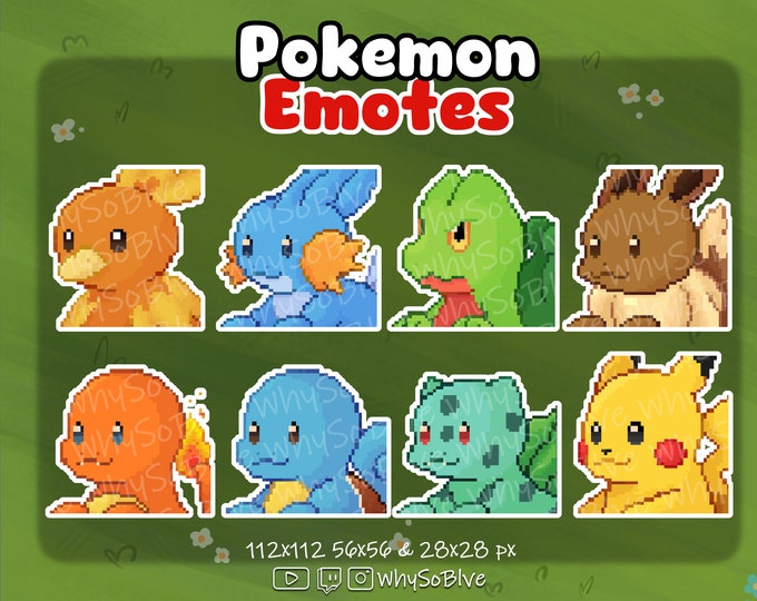 8x Cute Pokémon Pixel Emotes Twitch, Youtube and Discord Emotes Pokémon ...
