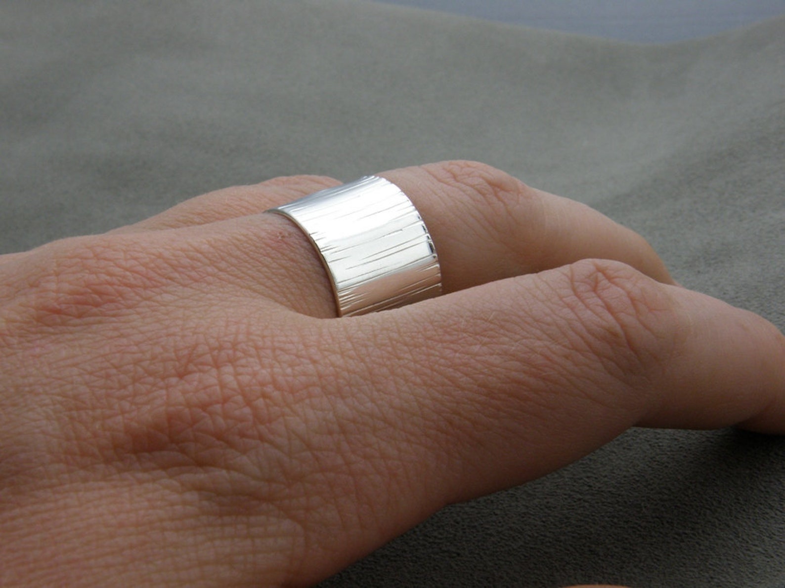 Wide Silver Ring Bumpy Road | Etsy