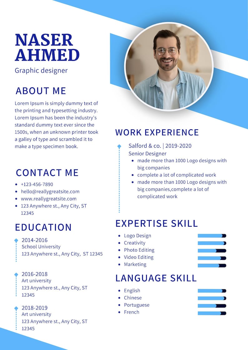Professional Canva CV Template- Stand Out With a Polished Resume! - Etsy