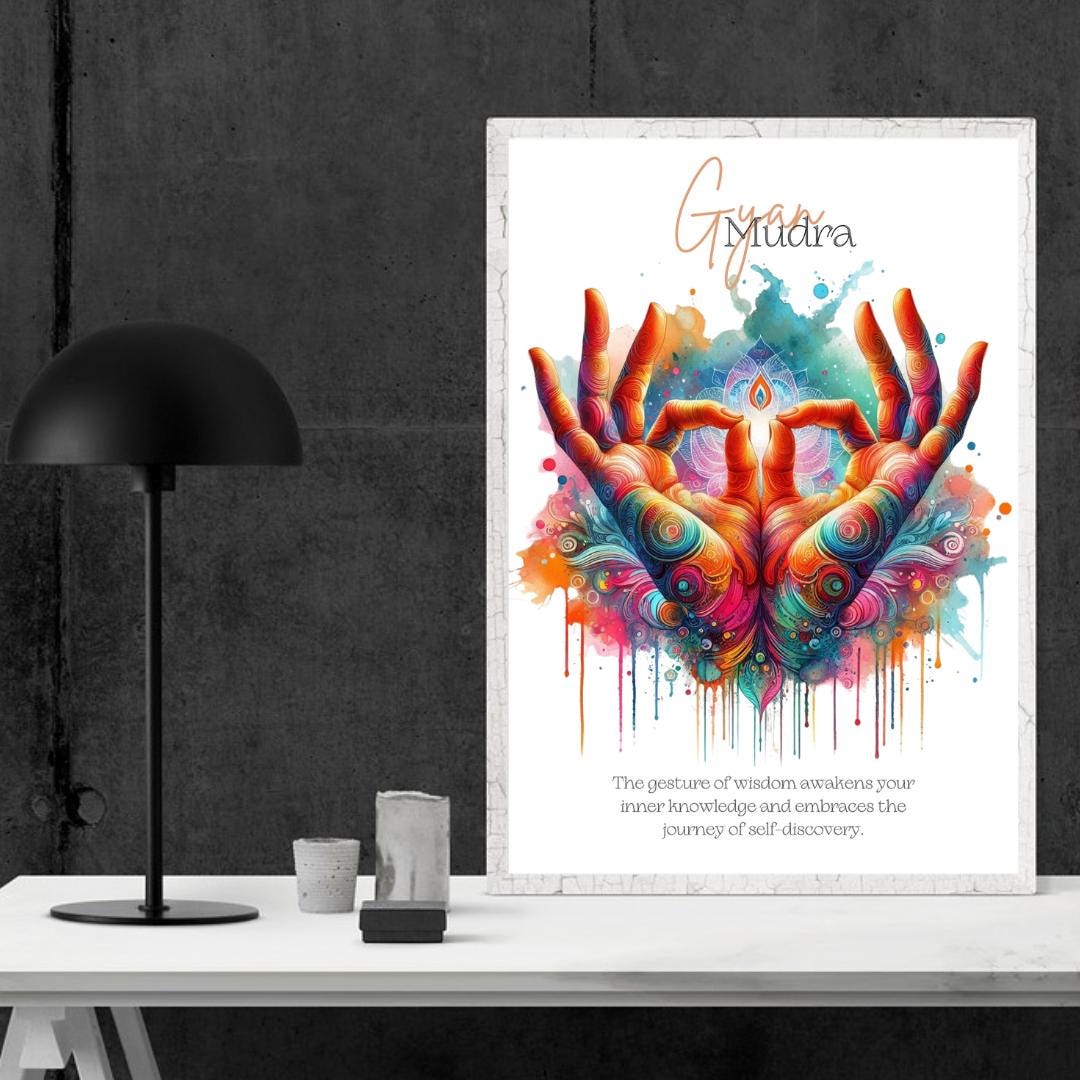 Gyan Mudra Wall Art – Yoga Meditation Hand Gesture Poster for ...