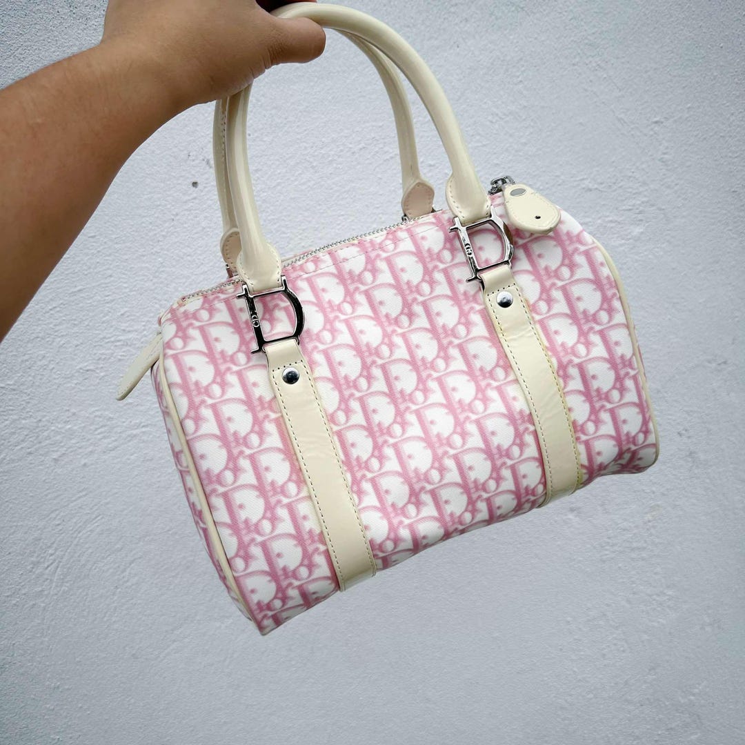 Vintage Christian Dior Pink Monogram Boston Handbag - Etsy