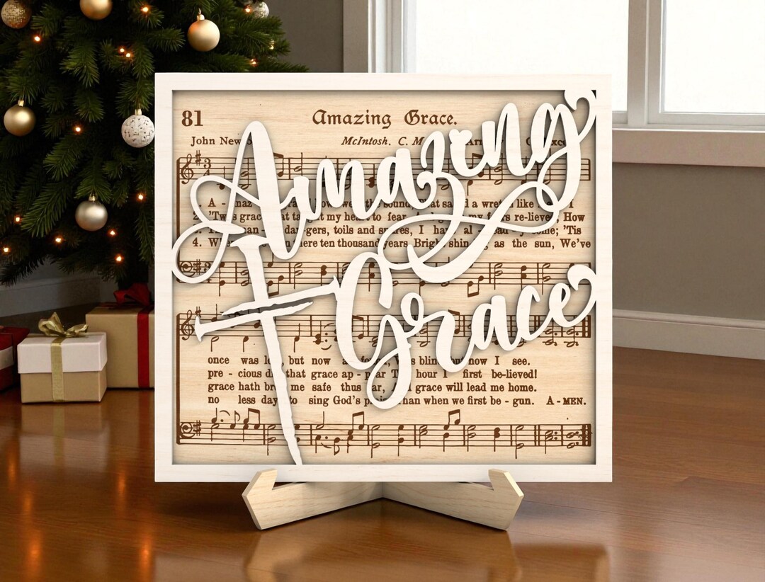 Amazing Grace SVG Laser Cut File, Christian Wall Art Template, Faith ...