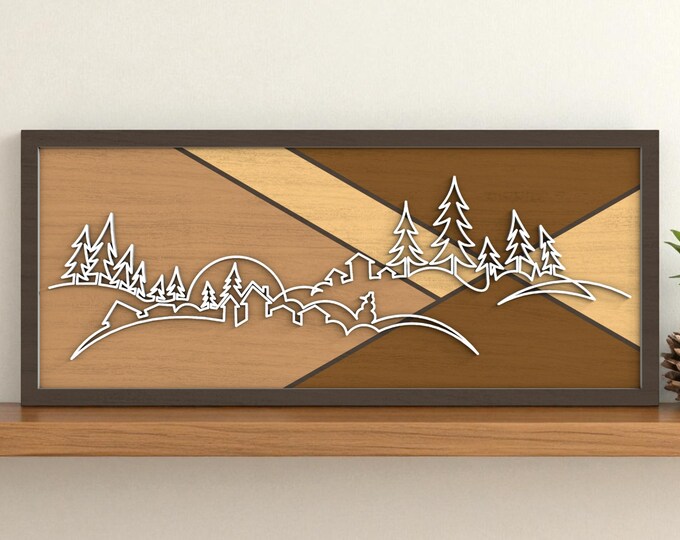 Christmas Scene SVG Laser Cut, Christmas Layered Cut File, Layered ...