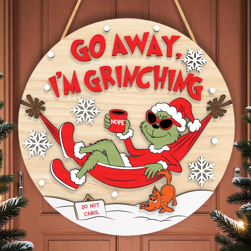 Go Away Grinch Sign - Etsy