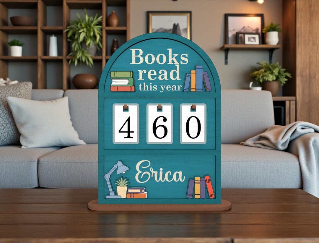Custom Name Book Counter, Personalized Books Read This Year Tracker ...