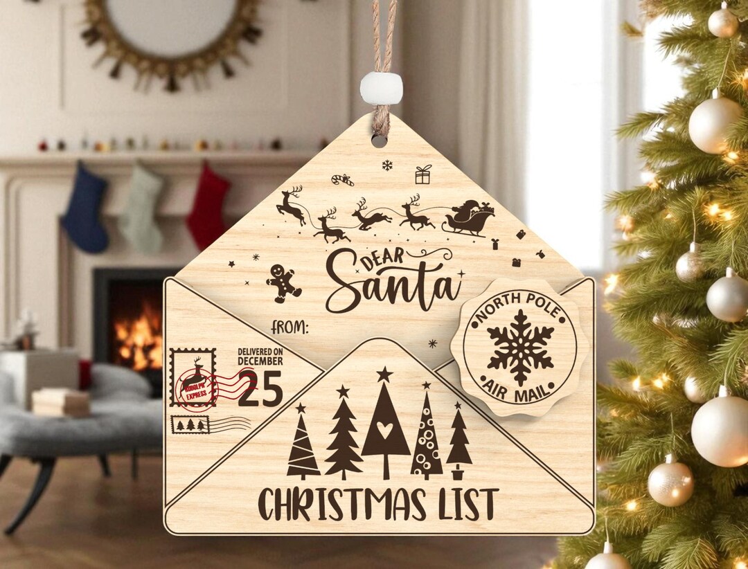 Dear Santa Christmas List Ornament SVG , Christmas Express Mail SVG ...