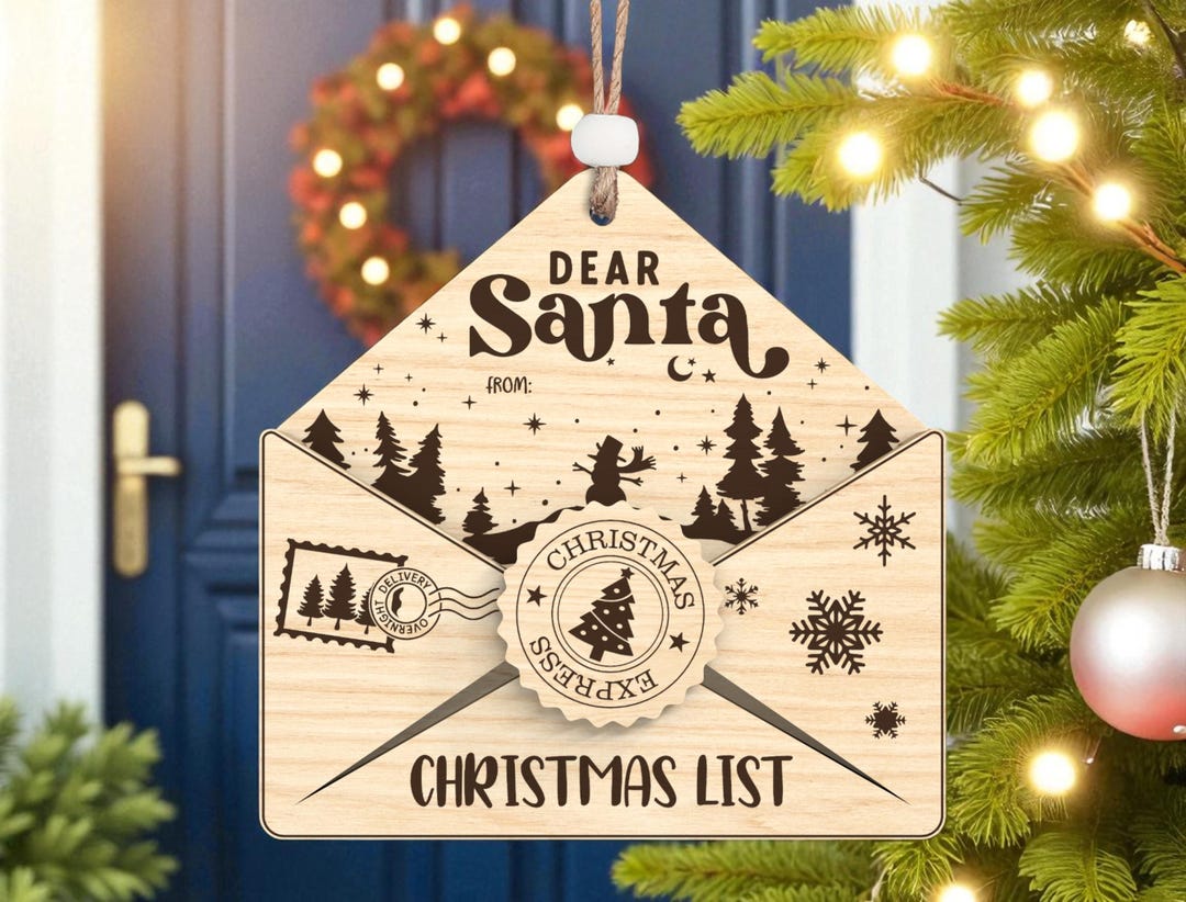 Dear Santa Christmas List Ornament SVG, Christmas Express Mail SVG ...