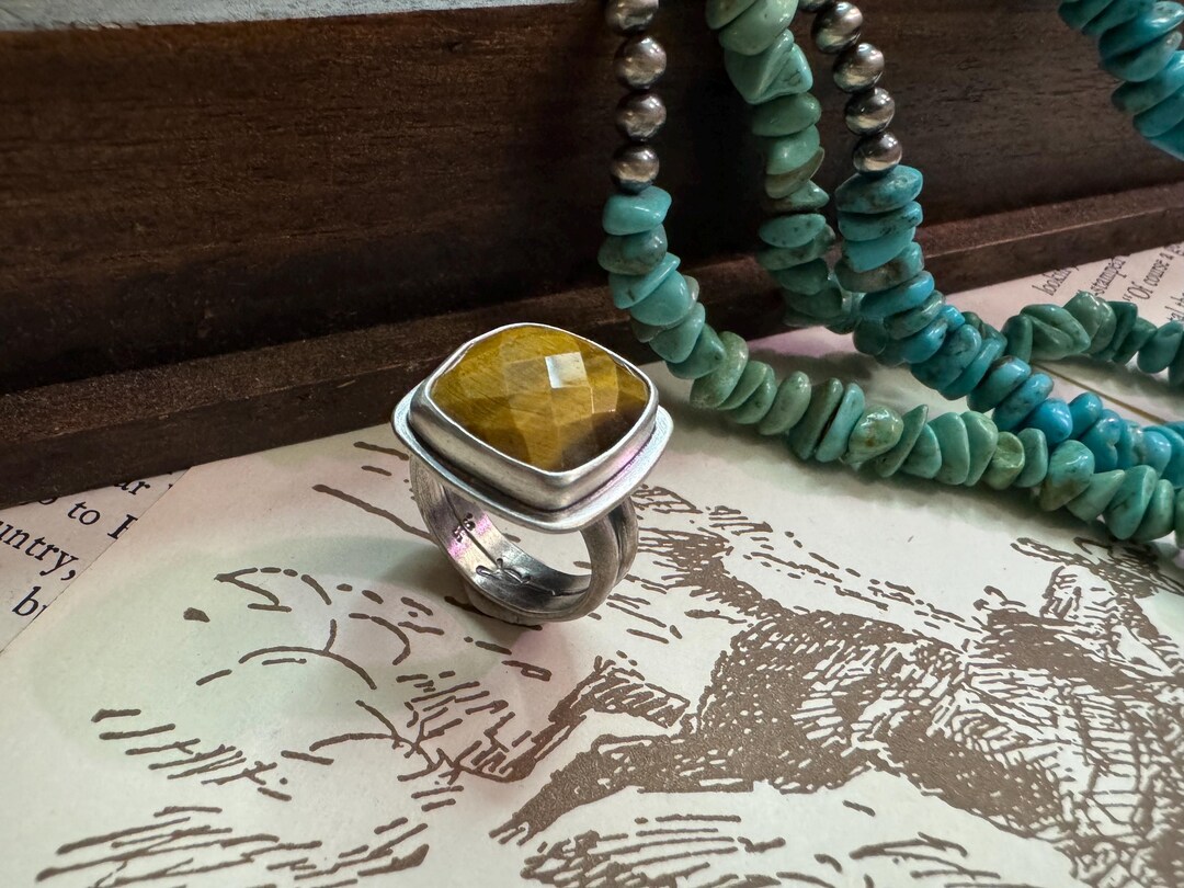 Rose Cut Tigers Eye Statement Ring - Etsy