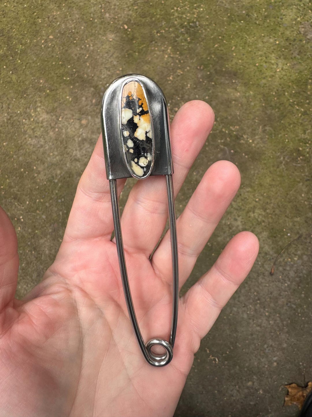 Jasper Jumbo Safety Pin Keychain - Silversmith - Metalsmith Jewelry - Etsy