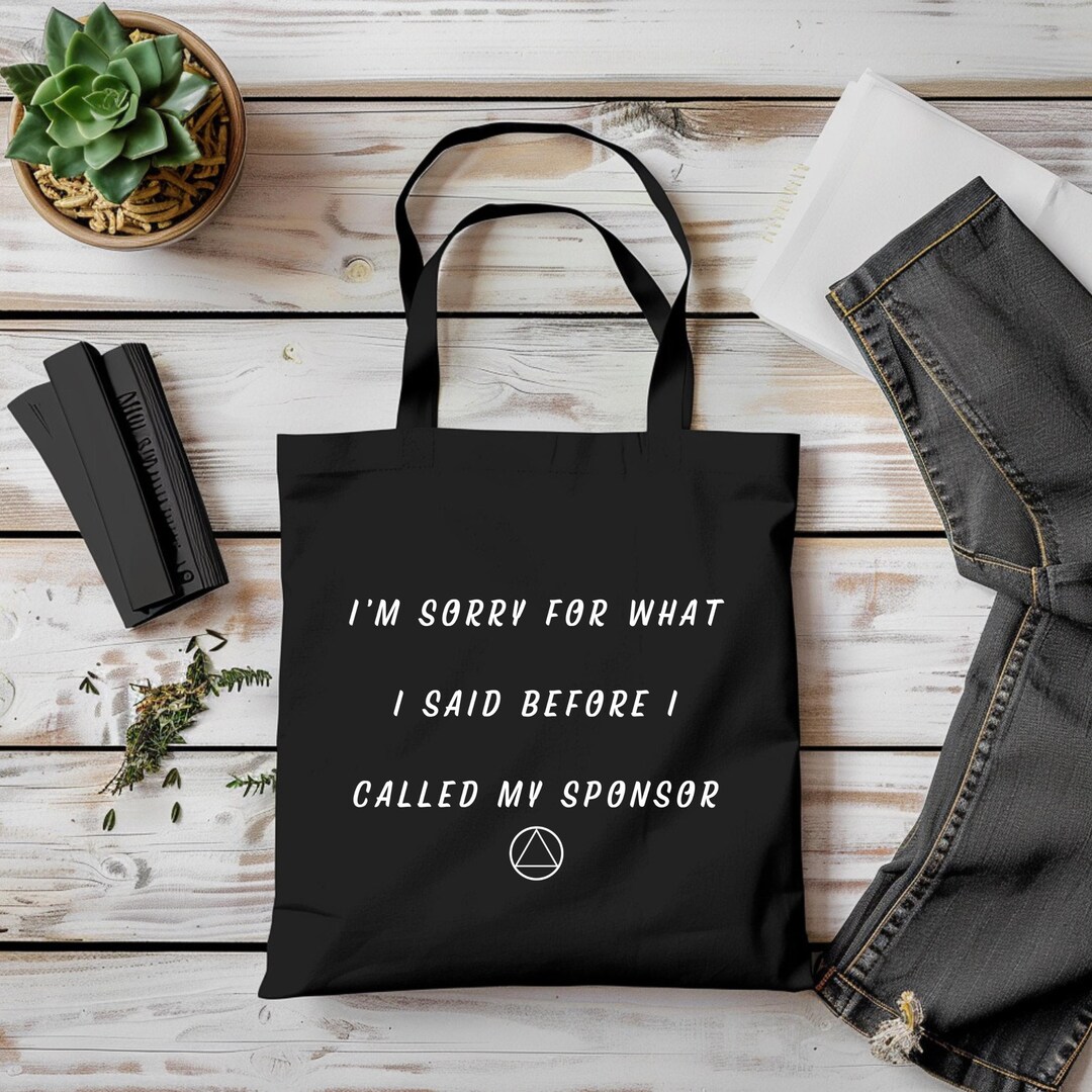 Funny AA Recovery Canvas Big Book Bag- Great for Meetings, Sponsee ...