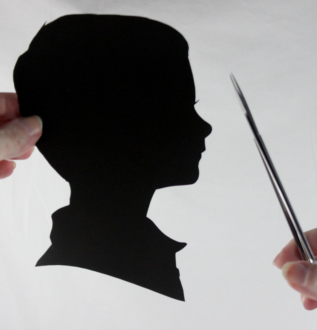 Large Size Personalized Hand Cut Silhouette Cameo Portrait: Original ...