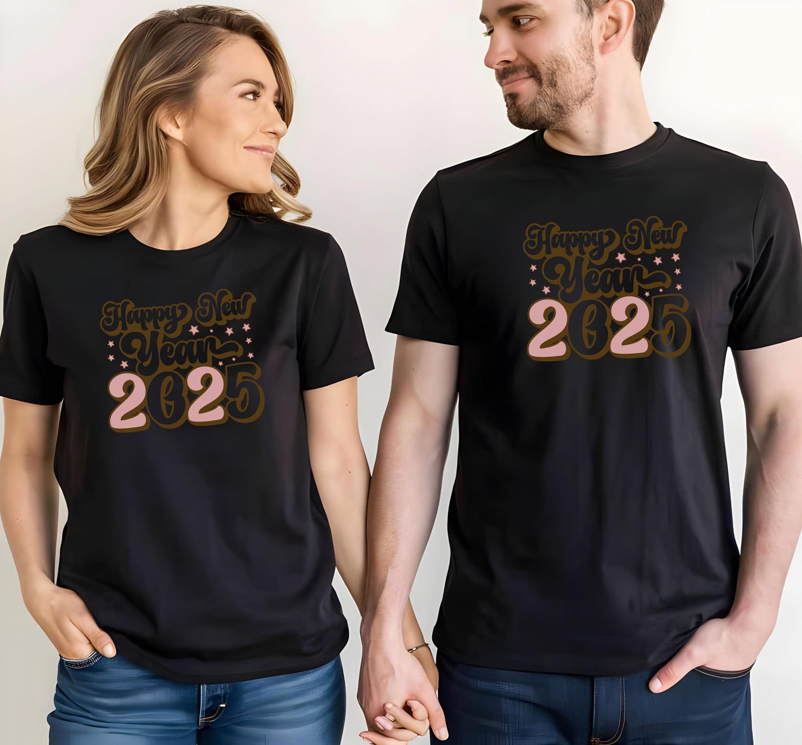 Happy New Year 2025 Couple Shirts, Matching Couple T Shirt, Family ...