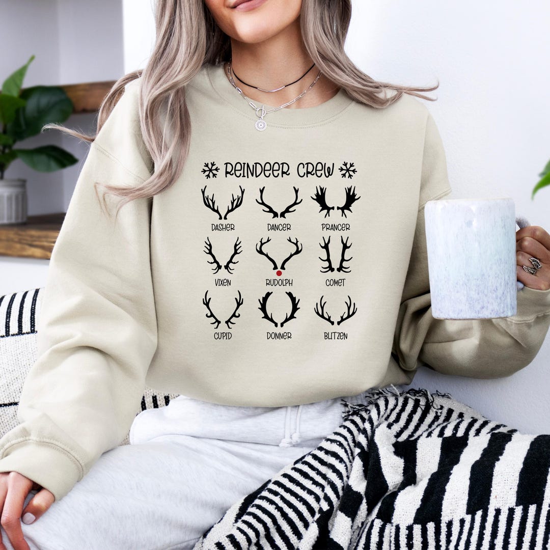 Personalized Christmas Reindeer Hunting Group Matching Sweatshirts ...