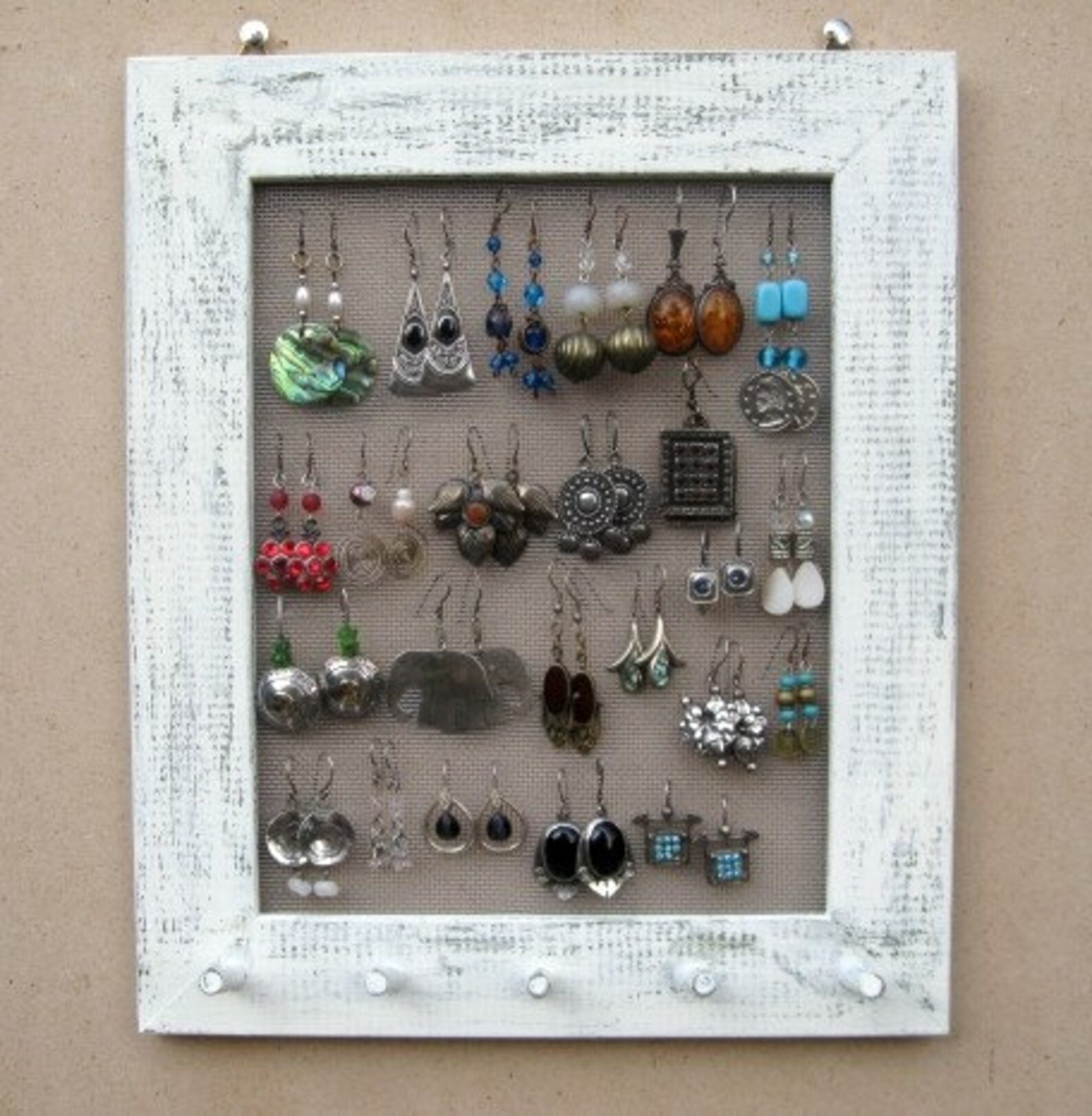 Shabby Chic JEWELRY DISPLAY EARRING Rack / Cream / 25 40 - Etsy