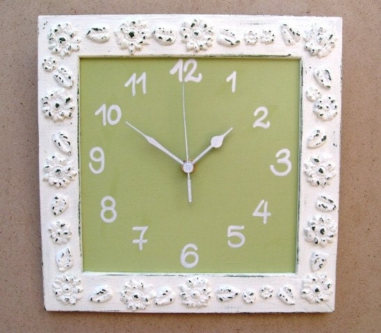 Wall Clock Cream Shabby Chic Wall Decor - Etsy
