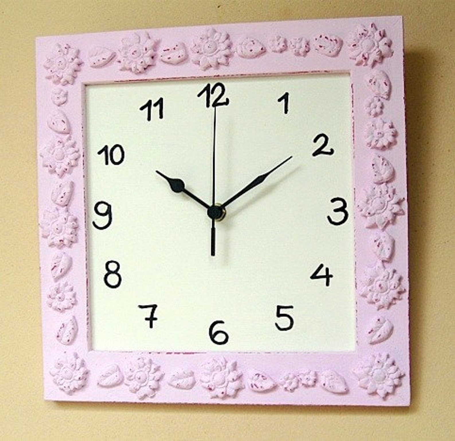 Pink Shabby Chic Wall Clock - Etsy