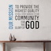 Custom Business Mission or Vision Statement Vinyl Decal - Create Your ...
