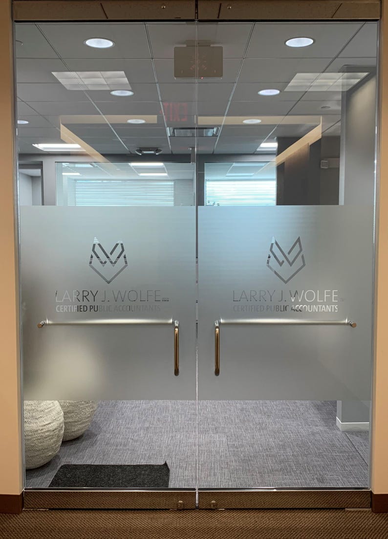 Custom Etched Glass Frosted Vinyl Decals - Business Logos, Storefront ...