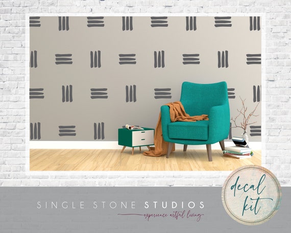 Wall Decal Pattern Kit Wallpaper Look | Etsy