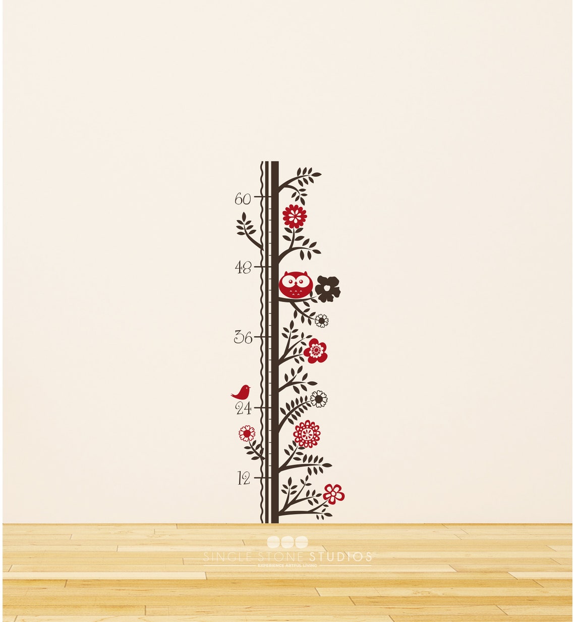 Nursery Growth Chart Wall Decal Woodland Animals Vinyl Wall - Etsy